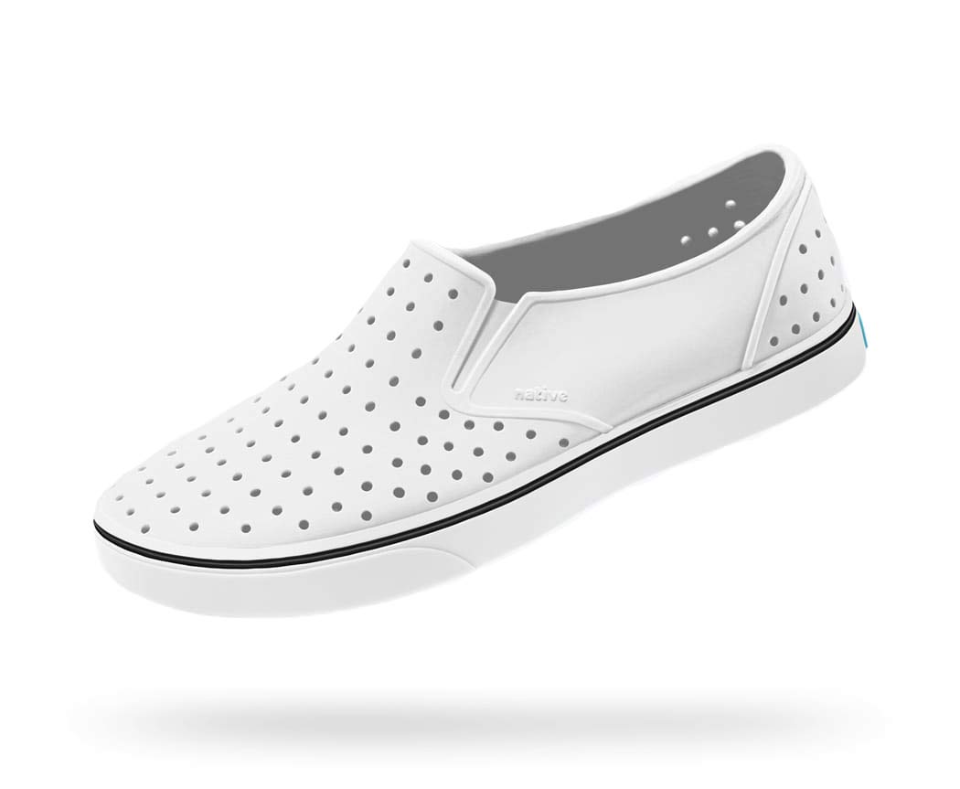 Native Shoes, Miles, Adult Shoe, Shell White/Shell White, 10 M US Women/8 M US Men