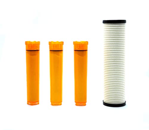 Sonaki Shower 300VPX Dual Filter Refill Cartridges - 4 Pack includes 3 Vitamin C 1 PureMax Filter - Remove Up to 99.9% of Chlorine and Chloramines Plus Heavy Metals