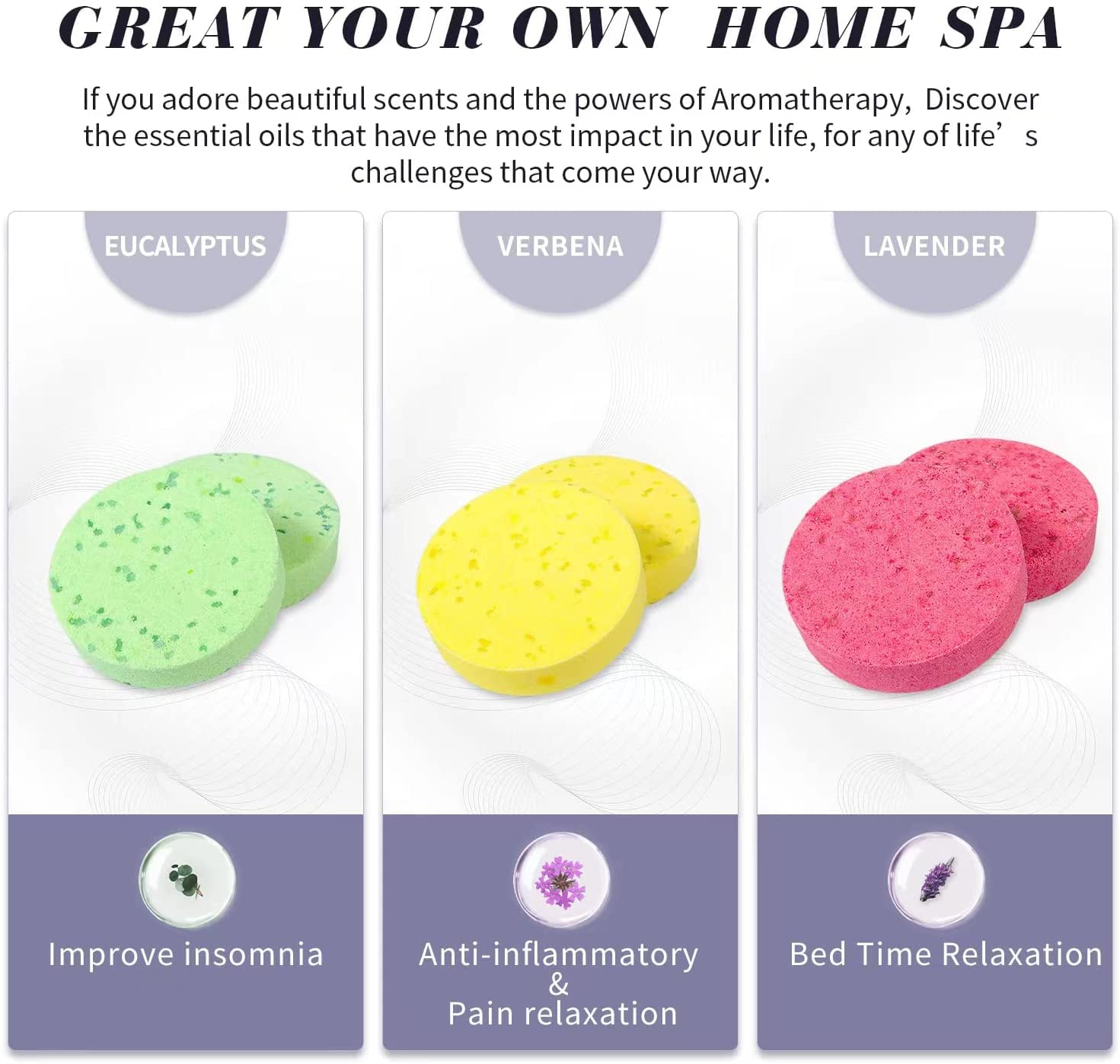 Shower Steamers Multi-Quantity Packed (45PCS) Women/Men Gift SetāLavender, Verbena, Eucalyptus Aromatic Shower Bombs, Individually Wrapped Tablets for Mother's Day & Anniversaries