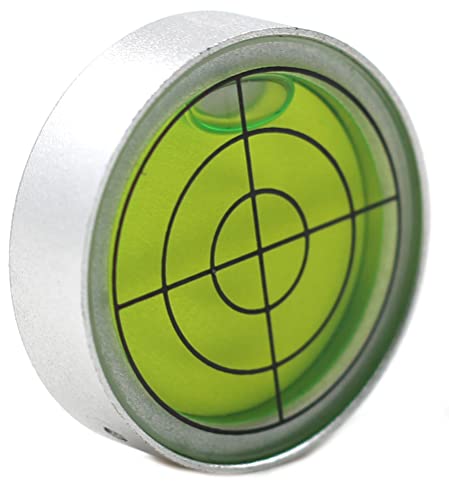 Preamer High Accuracy 30' /2mm D30mm/1.2" Alloy Metal Shell Rv Leveling Bubble Spirit level Small Bullseye Bubble Level for RV Tripod Ball Head