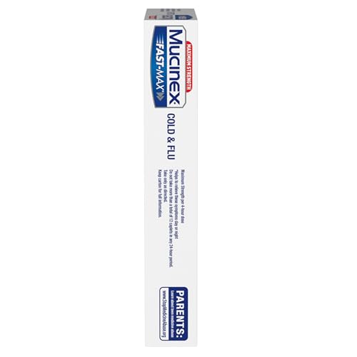 Mucinex Fast-Max Max Strength Cold and Flu Medicine for Adults, Daytime Cold Medicine, Over-the-Counter Medication With Acetaminophen, Dextromethorphan HBr, Guaifenesin, Phenylephrine HCl, 20 Caplets