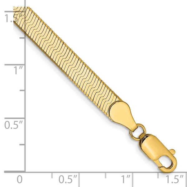 IceCarats 14K Yellow Gold 5mm Herringbone Chain Bracelet 7 inch