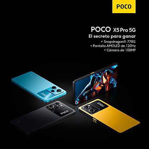 Xiaomi Poco X5 PRO 5G + 4G Volte Global Unlocked 128GB + 6GB GSM 6.67" 108 mp Triple Camera (ONLY Tmobile Mint Tello USA Market) + (Car Fast Car 51W Charger Bundle) (Yellow)