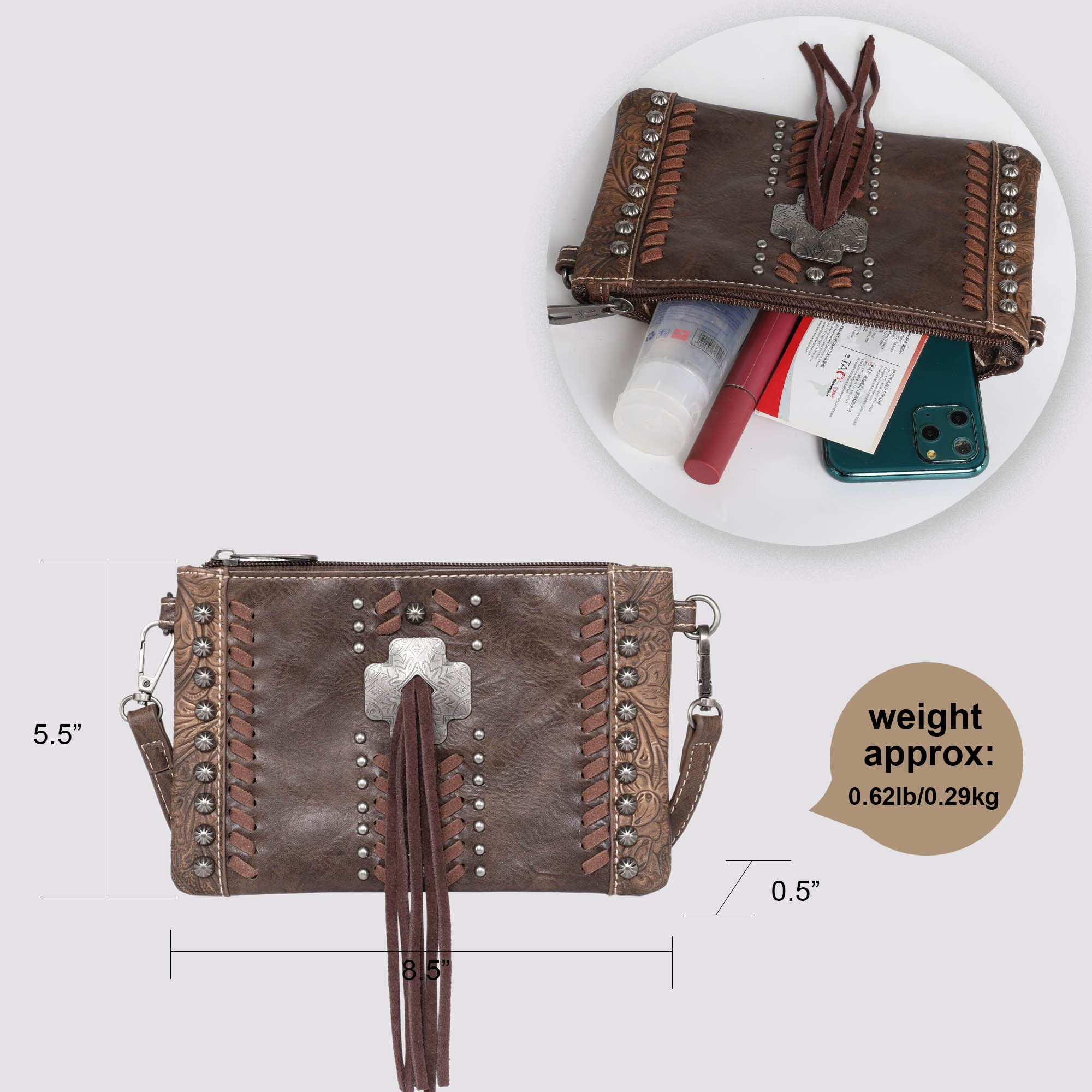Montana West Embossed Collection Crossbody Bag Western Purses for Women MW1098-181CF