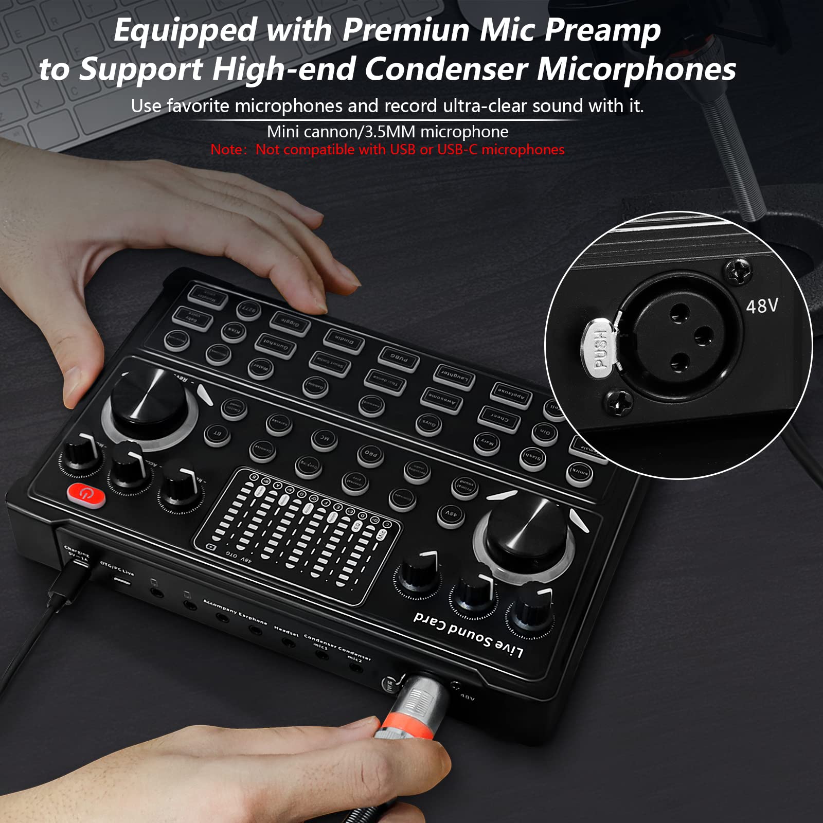 SINWE Podcast Equipment Bundle, 24mm Large Diaphragm Microphone with All-In-One Podcast Production Studio and Adjustable Mic Stand For Live Streaming, Recording, PC, Smartphone