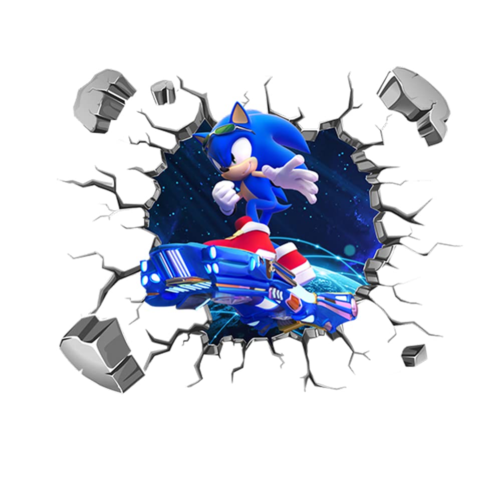 Sonic Wall Stickers Children's Room Living Room Décor 3D Cartoon Game PVC Stickers (P0432)