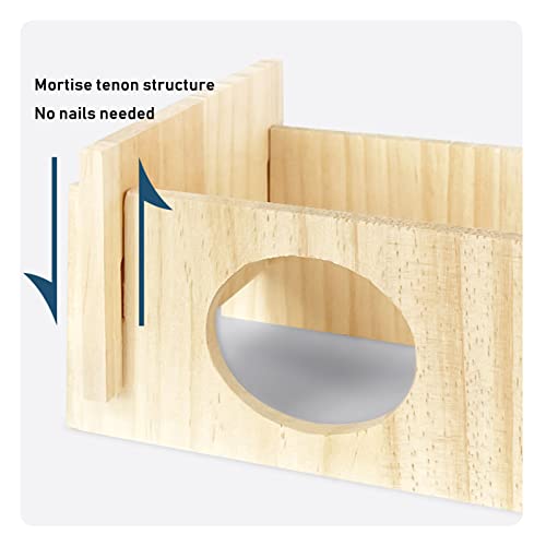 WEWAYKGJ Hamster Wood House Hideout 2-Chamber Hamster Wooden House Multi-Chamber Hamster Habitats Decor for Dwarf Chinchilla Mice Gerbils Gerbils Mouse and Other Small Rodents