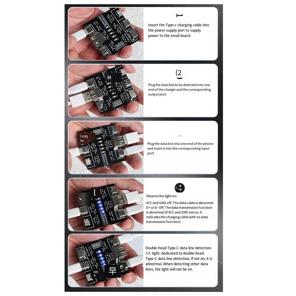 OWLEEN DT3 Data Board USB Cable Tester for iOS Android Type-C Short Circuit On-Off Switching Board Repair
