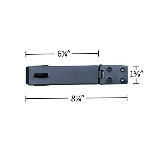 Renovators Supply Manufacturing Door Lock Latch 6 1/4 in. Black Wrought Iron Hasp Latch Garage Barn Door Lock with Mounting Hardware