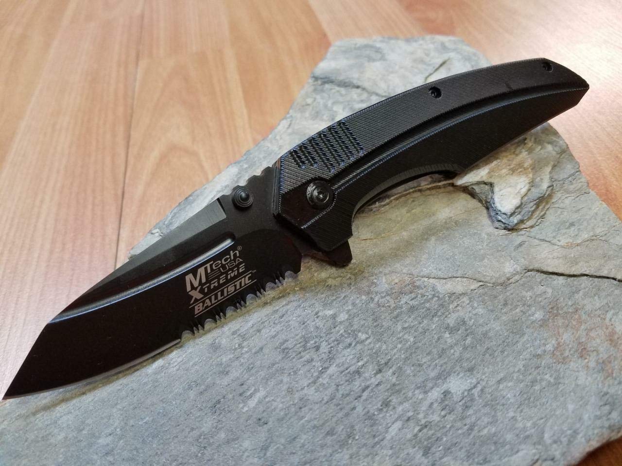 Mtech Xtreme 8" Stainless Steel Open Folding Pocket Knife Black Serrated Edc A813bs Outdoor Survival Hunting Knife for Camping by Survival Steel