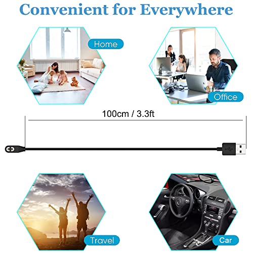Threeeggs Charger for AfterShokz OpenComm Charger, Magnetic Charging Cable USB Charger Cord for AfterShokz Aeropex AS800 & Shokz OpenRun Pro & OpenRun & OpenRun Mini Headphones (2)