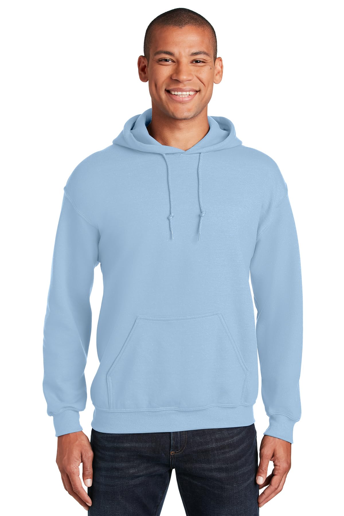 Hooded Pullover Sweat Shirt Heavy Blend 50/50 7.75 oz. by Gildan (Style# 18500) (Large, Light Blue)