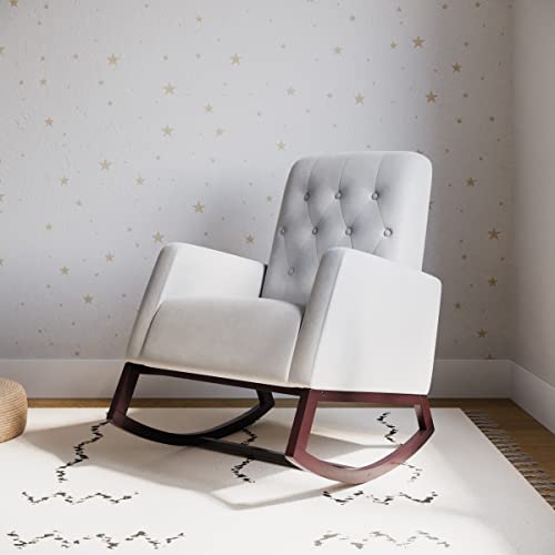 STORKCRAFT Northern Lights Nursery Rocker, Rocking Chair, Espresso/Steel