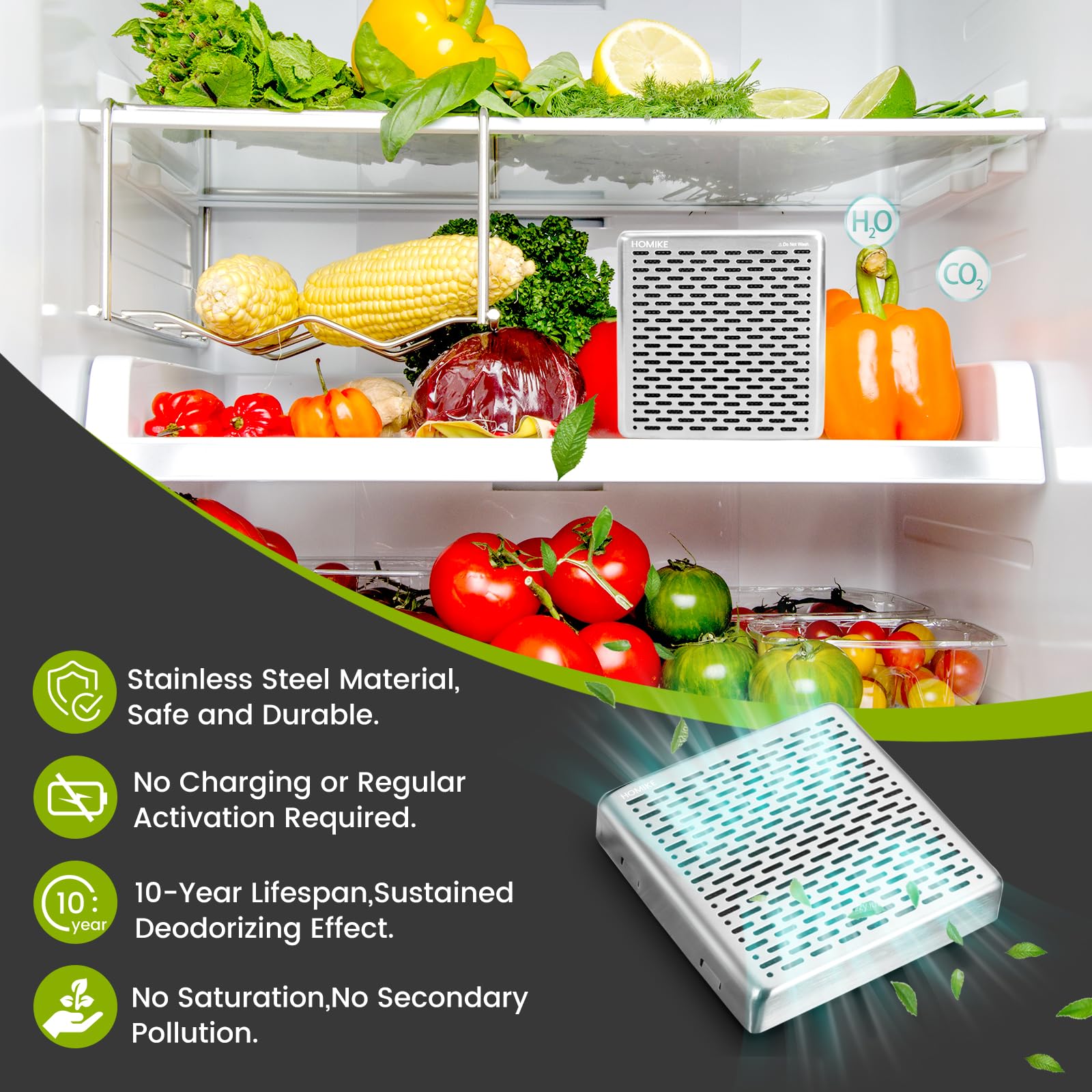 Refrigerator Deodorizer,10 Years Long Fridge Odor Eliminator,Car Air Freshener,Closet Odor Absorber,Outperforms Baking Soda and Bamboo Air Purifying Bags,White