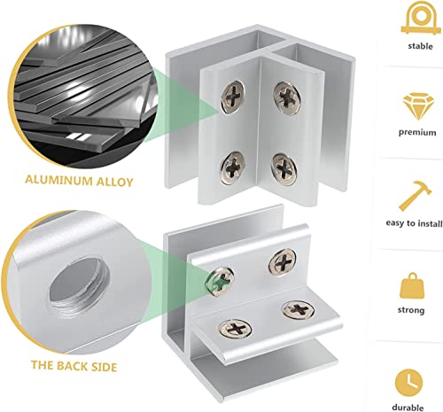 Shelf Brackets wall Shelves 8 pcs Accessories Holder Supports Door Glass Shelf Mount Balustrade Fixing Panel Angled Adjustable Degrees Handrail Alloy Pegs Cupboard Bracket Support Clip Brace Staircase