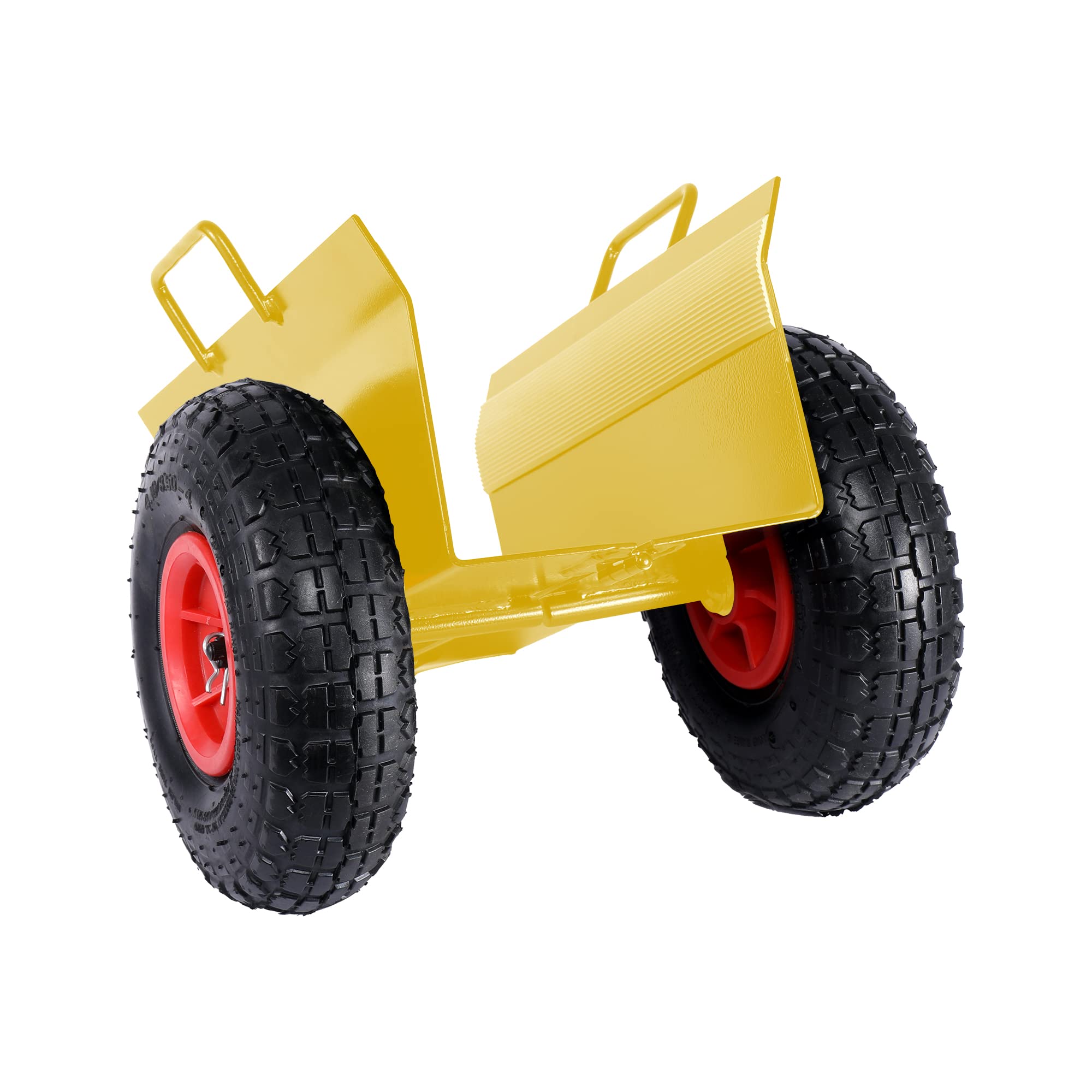 Heavy Duty Panel Dolly, Extended Model Slab Dolly w/Handle & 2 10" Pneumatic Wheels 600LBS Capacity for Drywall Sheet Heavy Appliance & Material Handling All Terrain Moving Cart Panel Dolly - Yellow