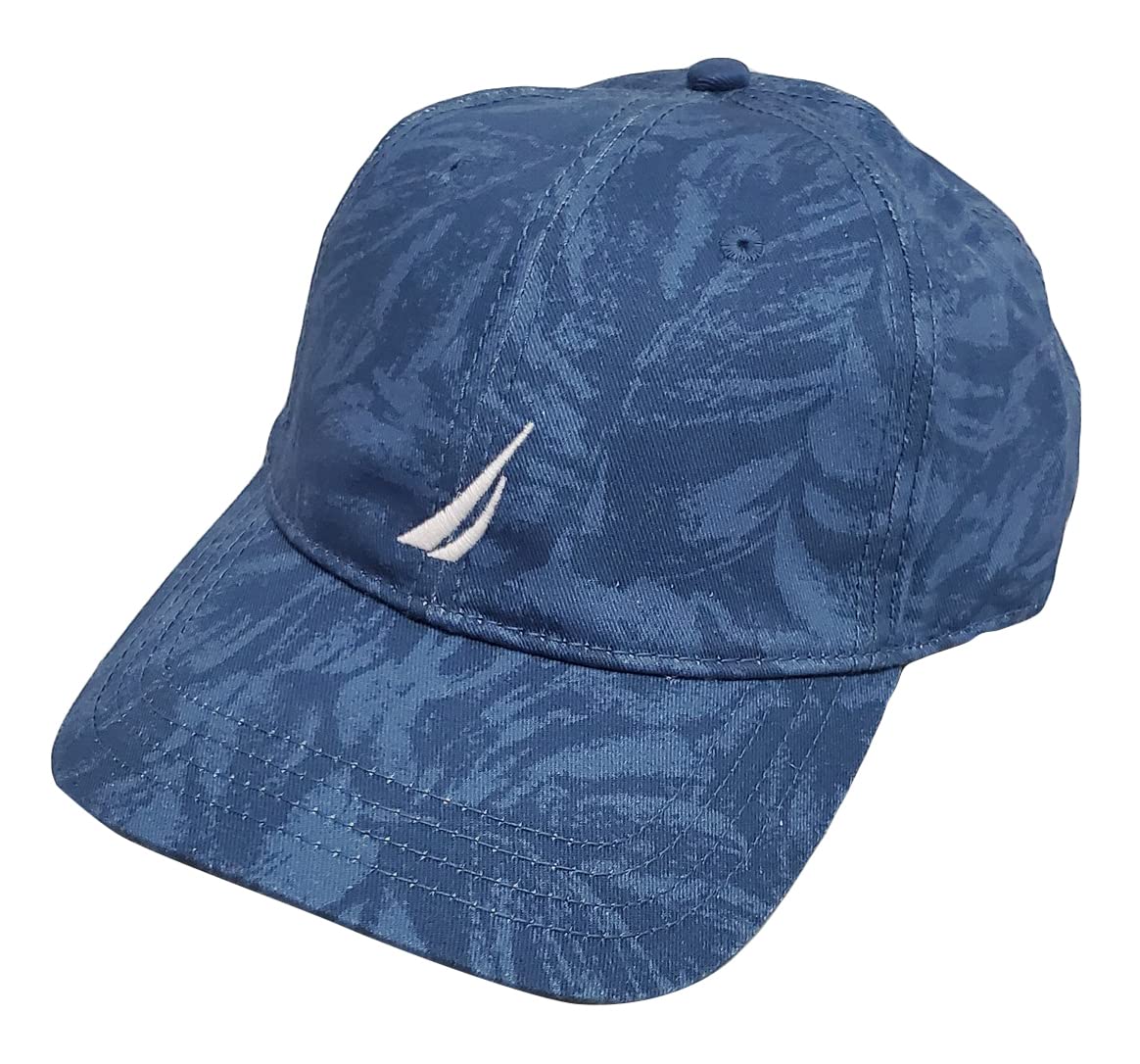 Nautica Men Adjustable Logo Hat Cap (US, Alpha, One Size, Dutch Blue/Palm Print)