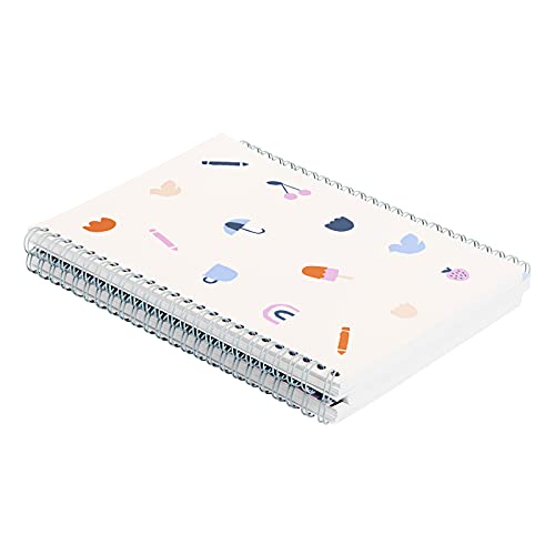 kikki.K x Malala Fund Collection - A5 Spiral Notebook 3pk in Multi-Color, 2 Unique Designs, and a Quote by Malala Yousafzai, Lined Paper, 120 Pages, 8.27" L x 6.14" W x 0.94" H
