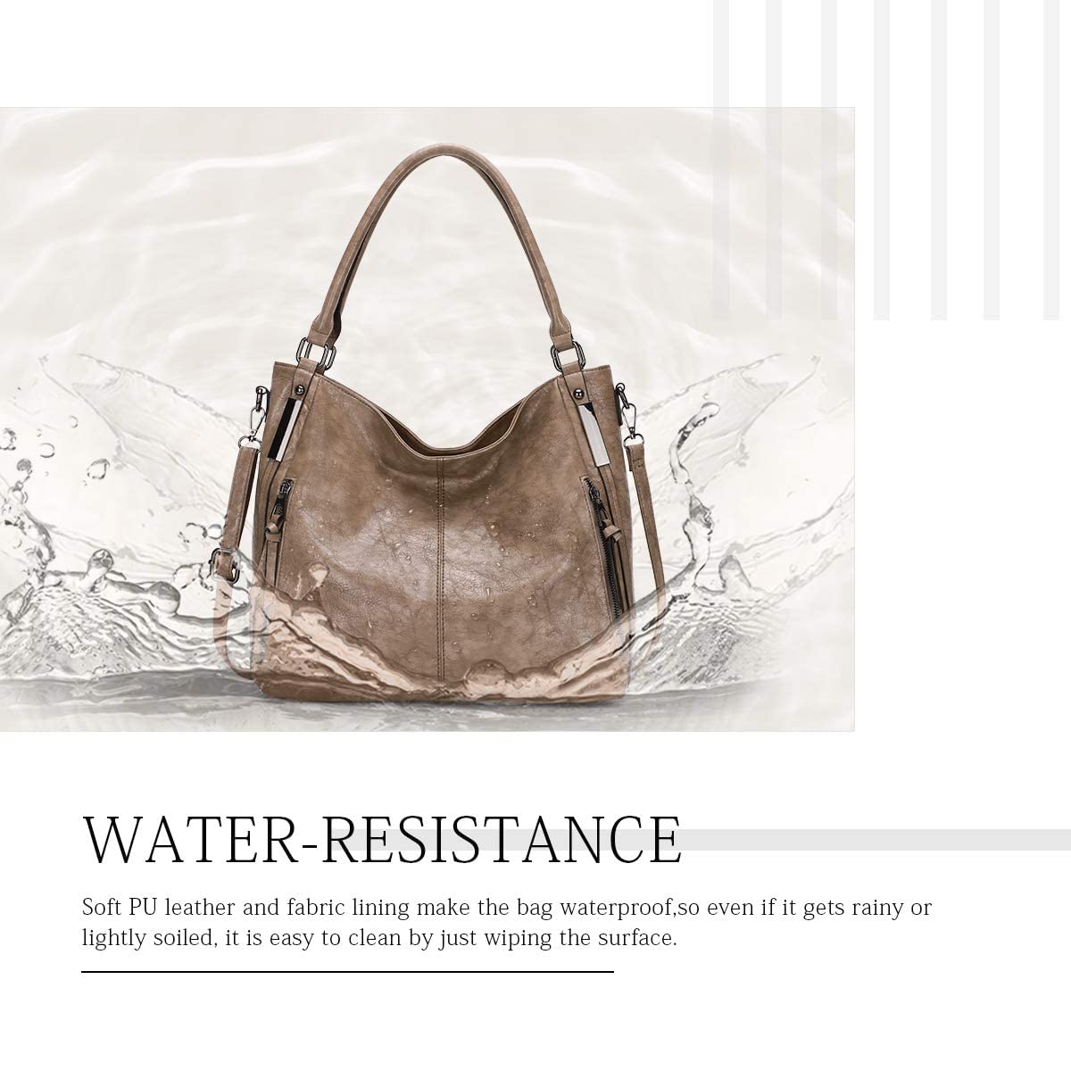 KL928 Purses for Women Shoulder Handbag Top Handle Hobo Tote Bags for Women (khaki)