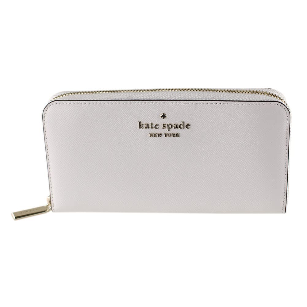Kate Spade Staci Large Continental Leather Zip Around Wallet In White Dove