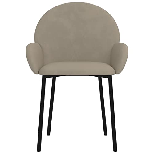 vidaXL Dining Chairs in Light Gray Velvet - Elegant, Modern Design, Comfortable Foam Filling, for Living Room, Dining Room, and More - Set of 2