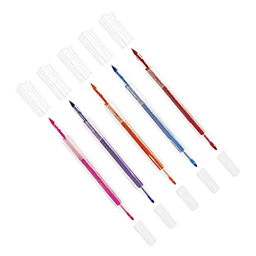 kikki.K x Malala Fund Collection - Dual-Tip Markers 5pk in Bright, Soft Brush Tip and Fine Bullet Tip, Water based Ink Perfect for Planners, 5.71" L x .69" W x 0.51" H