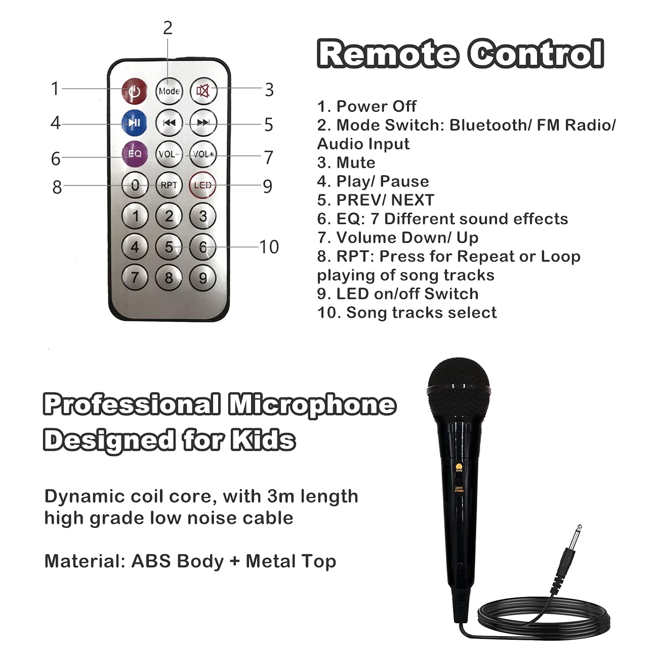 IndeCool Kids Bluetooth Karaoke Machine with 2 Microphones, Rechargeable Remote Control Wireless Karaoke Speaker Portable Karaoke Machine Music MP3 Player for Kids Adult Party Gift (Silver)