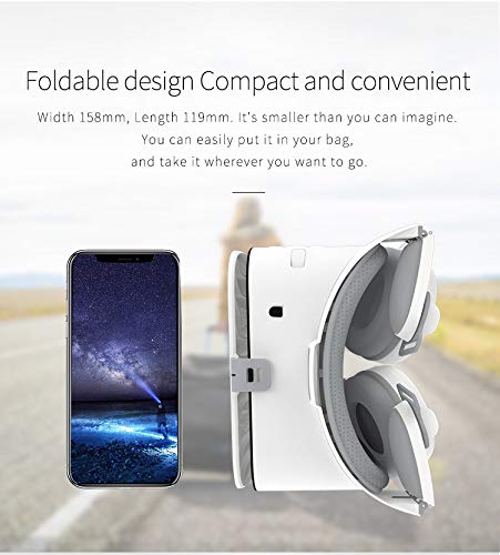 VR Headset for Cellphone 3D Virtual Reality Glasses Bluetooth VR Glasses with Remote Control,3D Virtual Reality for iPhone/Samsung Movies and Games Compatible with iOS/Android。