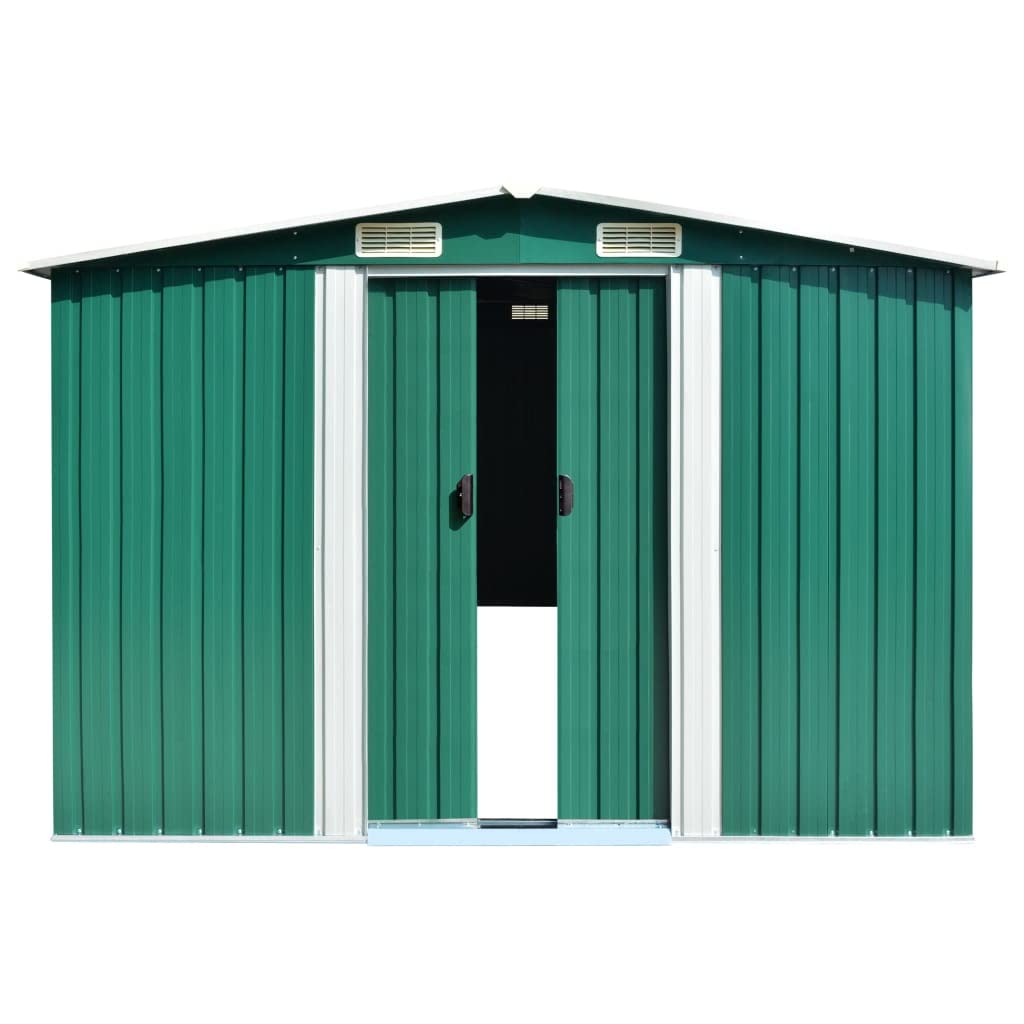Outdoor Storage Shed, Garden Shed, Sun Protection and Waterproof Tool Storage Shed for Yard, Lawn, Backyard Garden Shed Green 101.2"x389.8"x71.3" Galvanized Steel