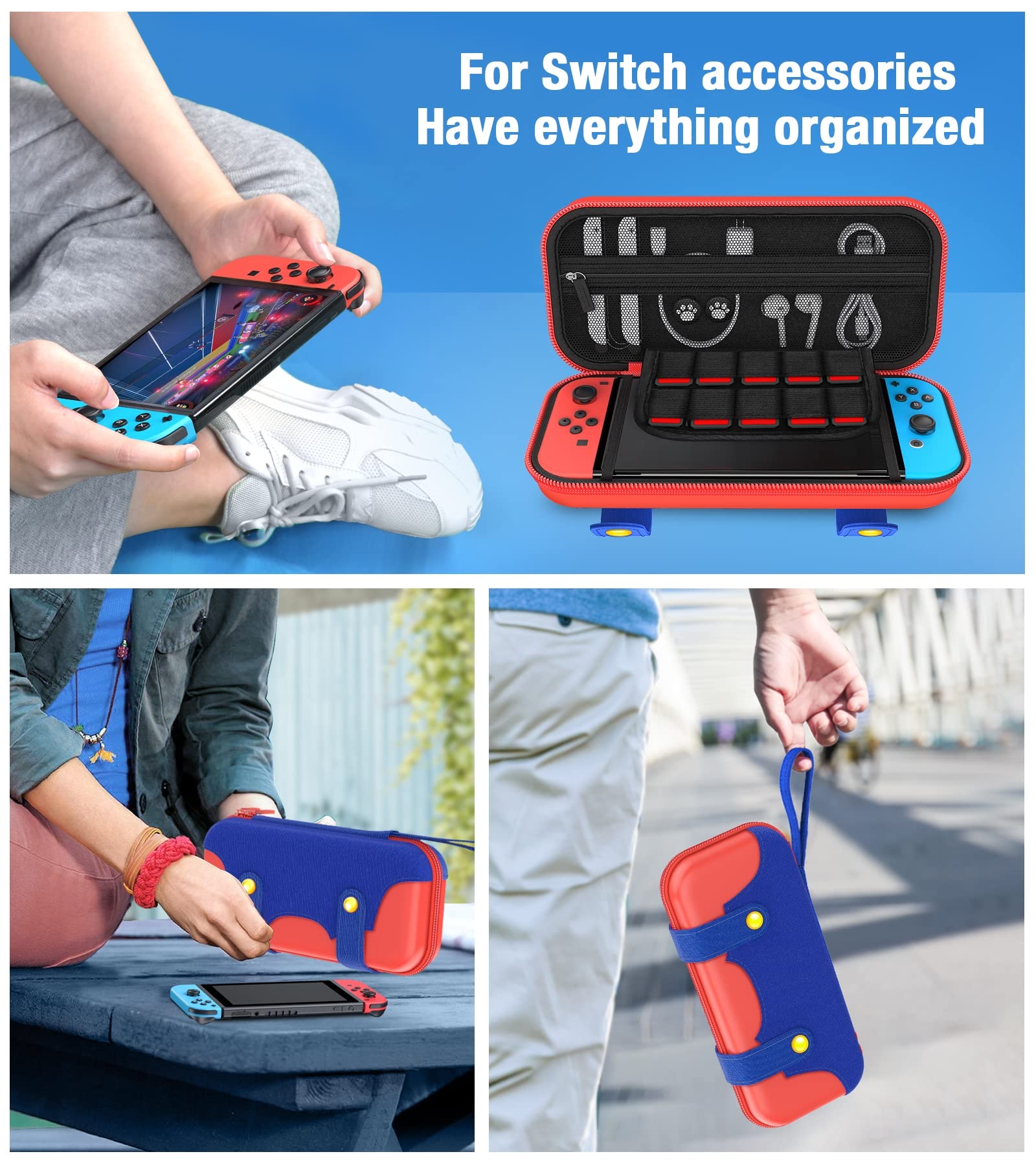 Kawaye Switch Case Compatible with Nintendo Switch/Switch OLED Console, Switch Carrying Case Portable Travel Carry Case for Switch/Switch OLED, Protective Hard Shell Switch Carry Case for Girls & Boys