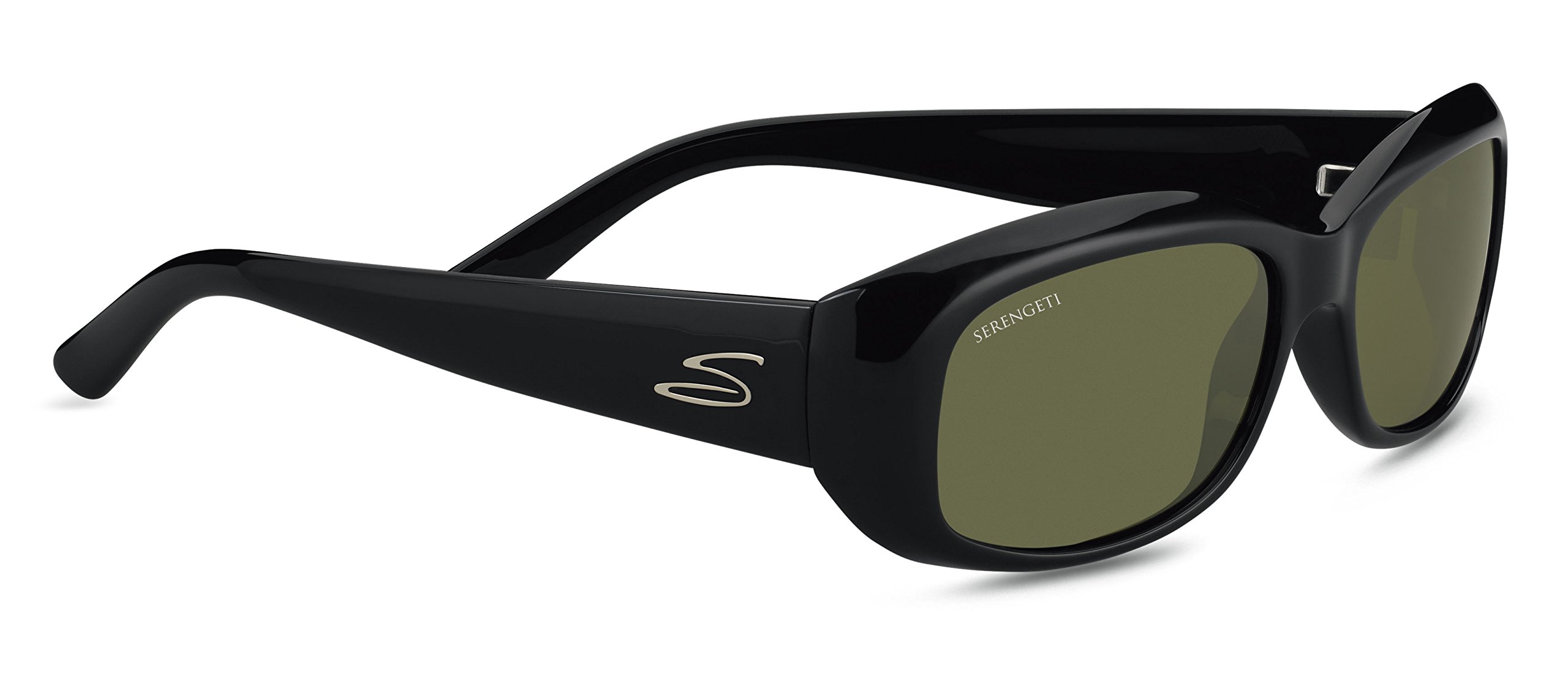 Serengeti RX Eyewear Bianca Sunglasses (Shiny Black, Polar 555 NM)