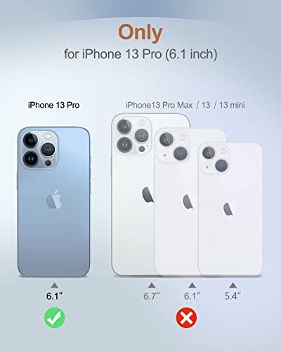 SURITCH for iPhone 13 Pro Clear Case 6.1" (Only), [Built-in Screen Protector] Full Body Protective Hard Shell+Soft TPU Phone Case for iPhone 13 Pro -(Full Clear)