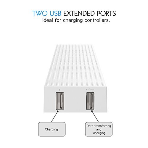 MoKo Accessories Kit for Xbox One S, 1 Pack Xbox One S Cooling Fan (White) and 1 Pack Mini Green Backlight Keyboard for Xbox One S Controller (White)
