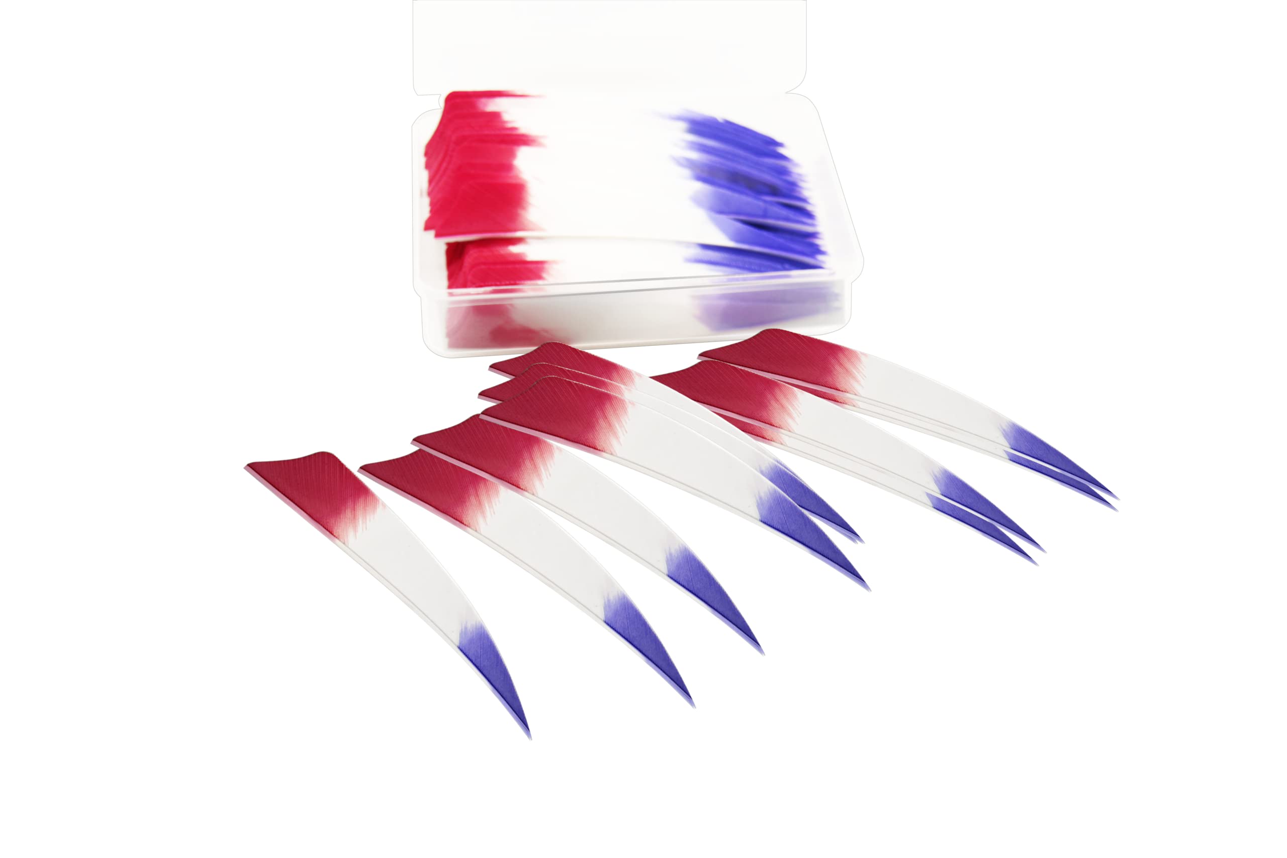 MILUWOND 4 Inch Shield Three Color Arrow Feather Fletching Vanes Right Wing for Archery Arrow(50 Pack)