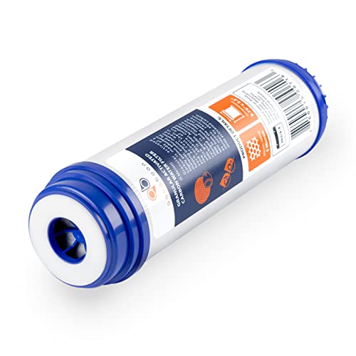 Reverse 10” x 2.5” Osmosis Coconut Carbon GAC Sediment RO Water Filters Set by Aquaboon