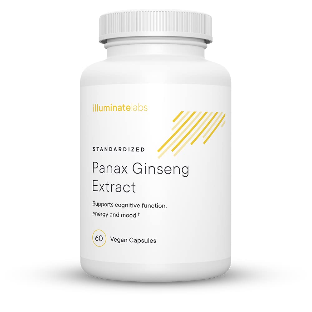 Illuminate Labs Panax Ginseng Extract Capsules | 200 mg | Supports Energy, Cognitive Function & Mood | Third-Party Tested and Backed by Medical Research