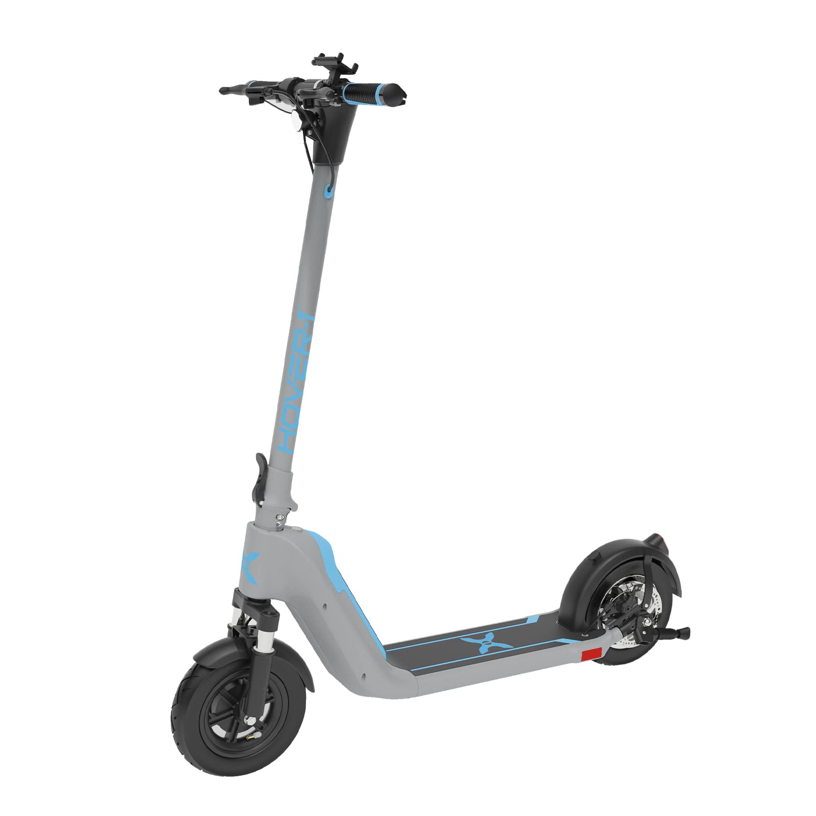 Hover-1 Helios Folding Electric Scooter, 18 MPH Top Speed, 24 Mile Range, 500 Watts Max Power, 10” Pneumatic Tires, Rear Disc Brakes, Removable Battery, and Dual Front Suspension