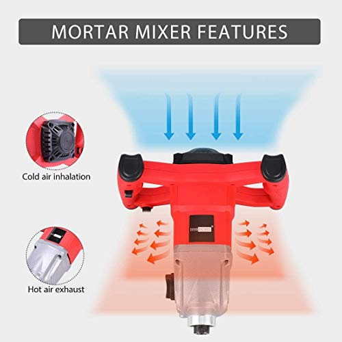 VIVOHOME 110V 1600W Electric Handheld Paint Cement Mortar Mixer Machine with 7 Adjustable Speed