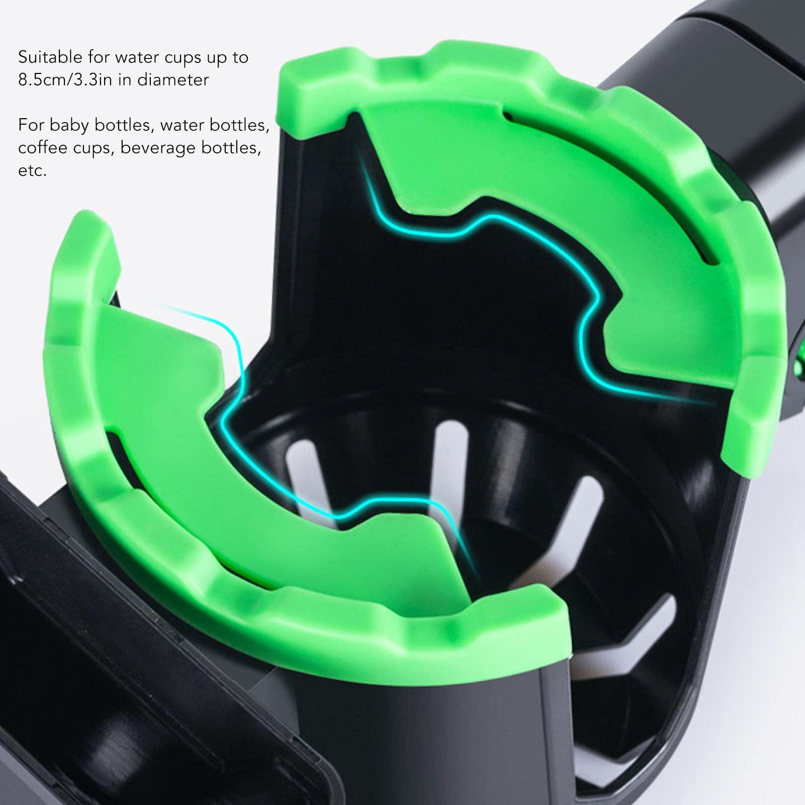 Stroller Cup Holder,Holder for Walker, Multifunction Large Caliber Designed 360 Degrees Rotation Portable Stroller Cup Holder Attachment, Suitable for Wheelchair, Walker, Accessories(o¡§2?¡§?), str