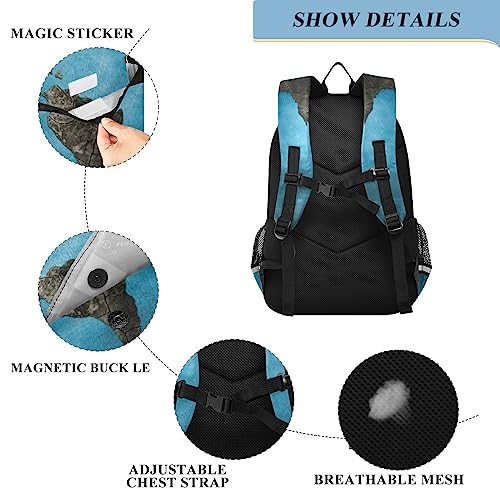 ZENWAWA Realistic World Map Kids School Backpack for Girls Boys, Travel Backpacks with Reflective Strips Multiple Pockets for School Hiking Summer Camp 17.7 inches
