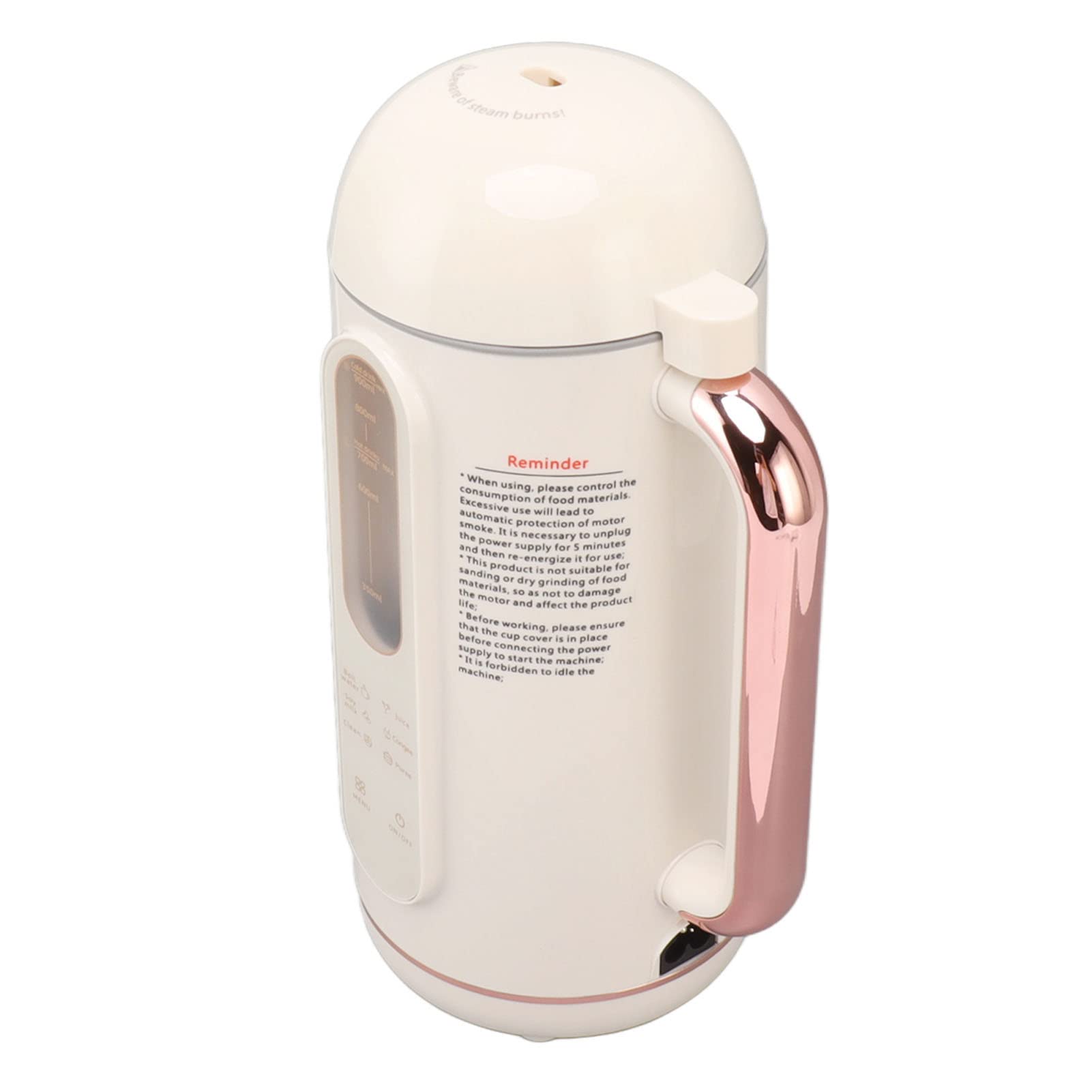 Yctze Soy Milk Maker, Soy Milk Maker Automatic High Speed Blender Creamy White Multifunctional Nut Milk Maker for Home Restaurant US Plug 110V