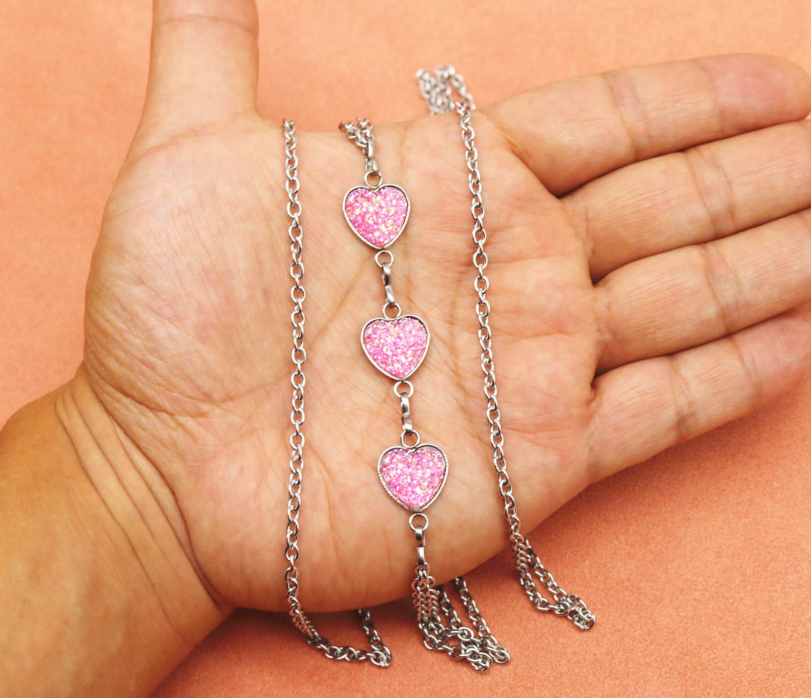 Mimimelon Faux Nipple Piercing Jewelry with Choker Heart Nipple Chains Non Piercing Nipple Rings Adjustable Nipple Noose