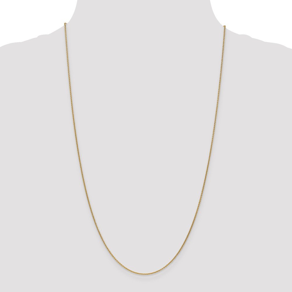 Jewelry Pilot 18K Yellow Gold 1.15mm Diamond Cut Cable Chain Necklace with Lobster Claw - 16" inches