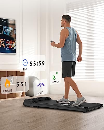 Walking Pad Treadmill Under Desk for Home/Office, Portable Walking Treadmill 2.25HP, Walking Jogging Machine Remote Control with 265 lbs Weight Capacity