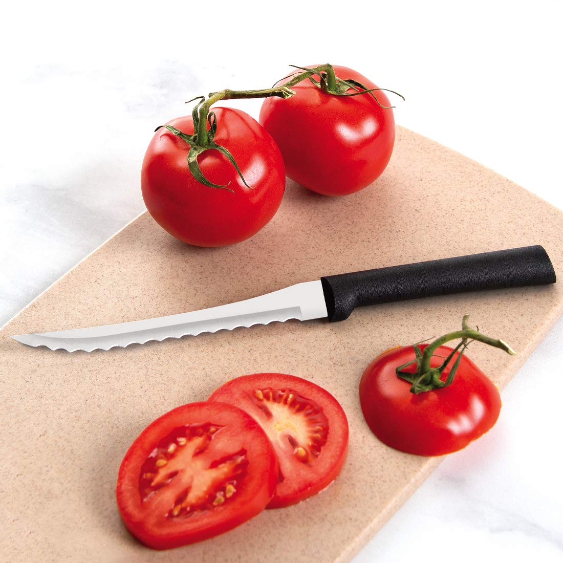 Rada Cutlery Sensational Serrations 3-Piece Kitchen Knife Set Blades Steel Resin, Black Handle