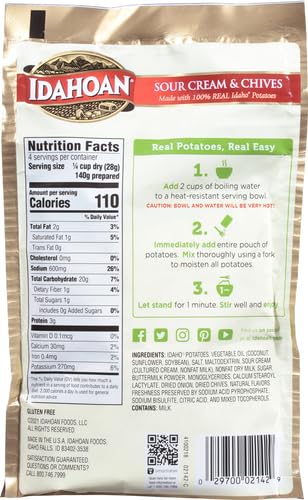Idahoan Mashed Potatoes Sour Cream & Chive, 4 Oz