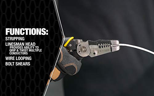 Southwire - 65028140 Tools & Equipment S816SOLHD Forged Wire Stripper: Strips 8-16 AWG SOL And 10-18 AWG STR, Shears 6-32 & 8-32 Bolts, Linesman Head; Heavy Duty Forged Steel.
