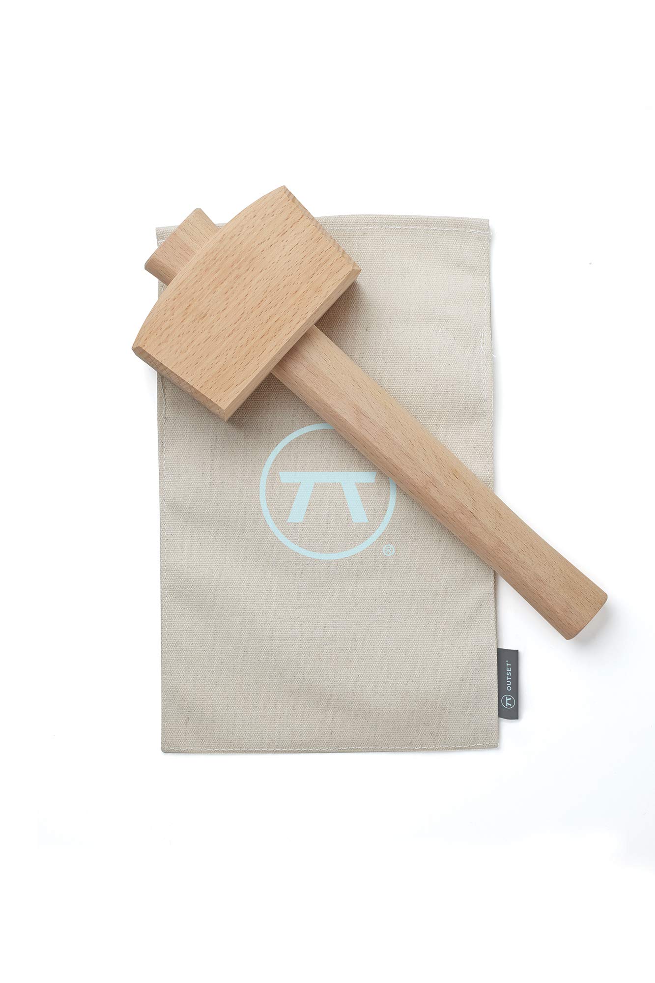 Outset Professional Lewis Bag and Ice Mallet Bartender Kit, 2 Piece Set, Beechwood