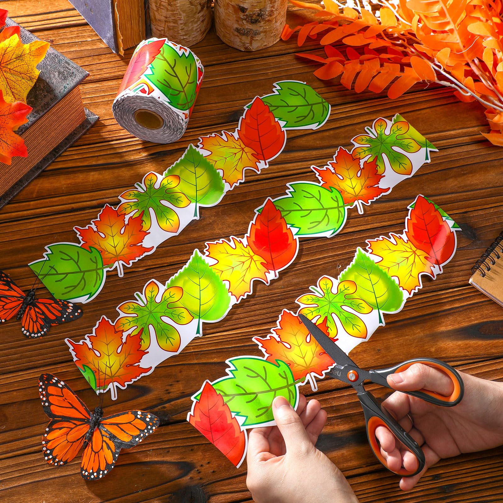 Spiareal 68.9 Feet Sweater Border Bulletin Board Border Flower Beach Sun Eucalyptus Paw Flag Hat Balloon Sailboat for Classroom Boards Wall Decor