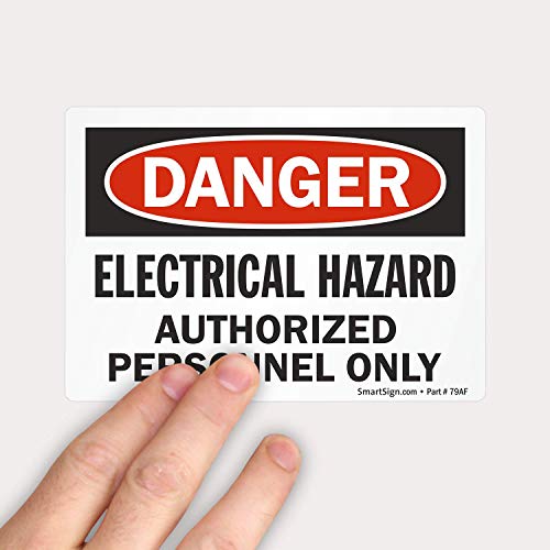 SmartSign - U9-1742-ND_3.5x5 "Danger - Electrical Hazard, Authorized Personnel Only" Label | 3.5" x 5" Laminated Vinyl Black/Red on White